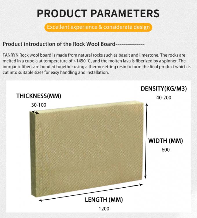 Environmental Friendly Roofing Rock Wool Insulation Board 30 - 100mm ...