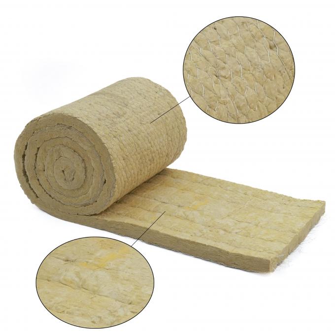 Wire Meshed Rock Wool Felt For External Wall, Roofing And Floating Floor
