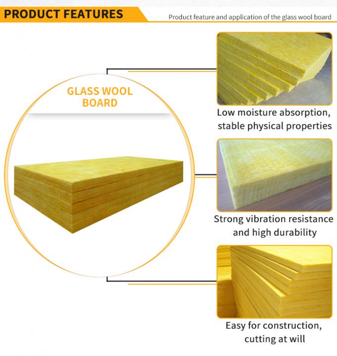 Fire Protection Glass Wool Board Sound And Heat Insulation Lightweight